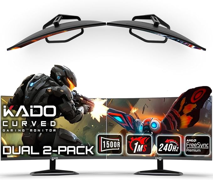 Amazon.com: Kado 27" Class Dual Gaming Monitor Setup - 2-Pack 27 ...