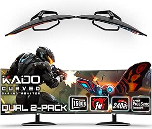 Amazon.com: Kado 27" Class Dual Gaming Monitor Setup - 2-Pack 27 ...
