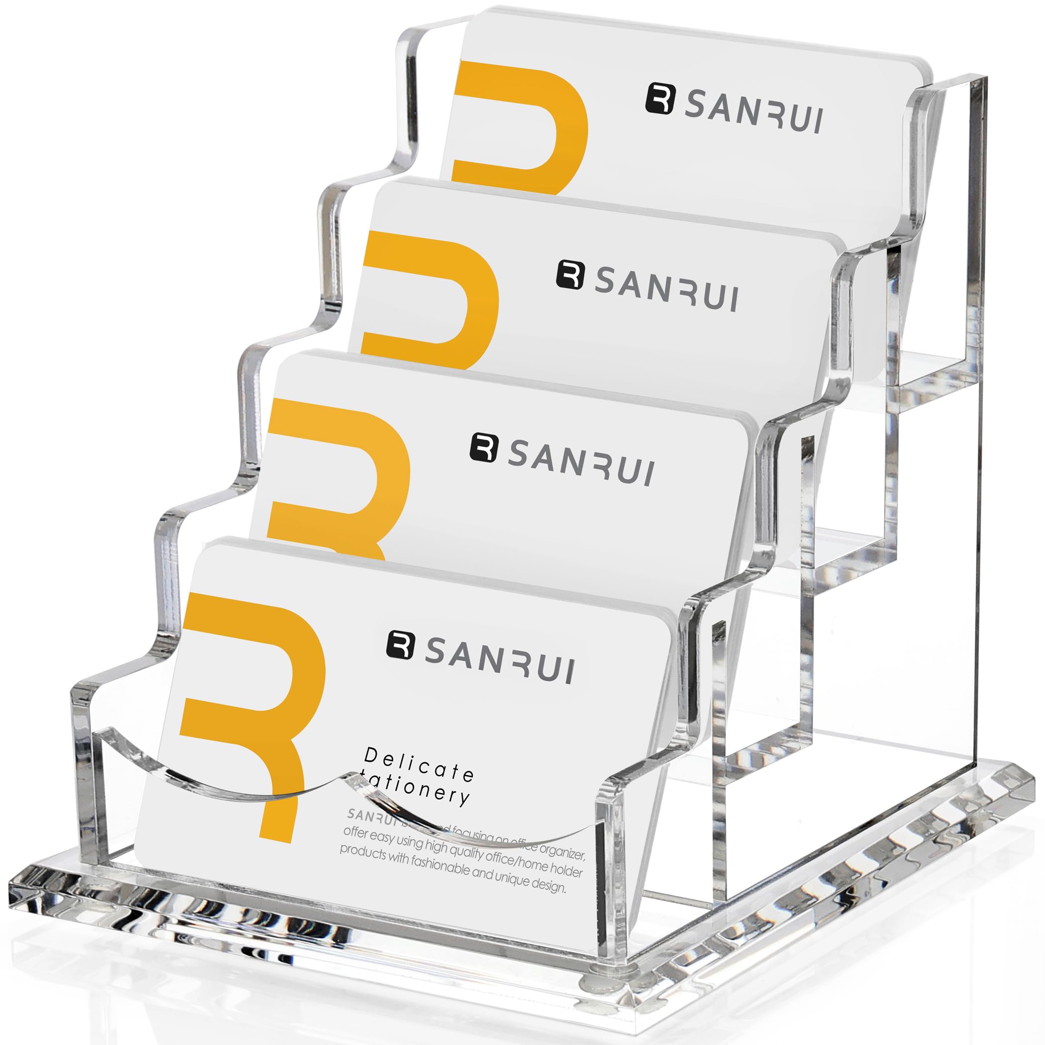 SANRUI Acrylic Business Card Holder for Desk,Name Card Display Holder ...