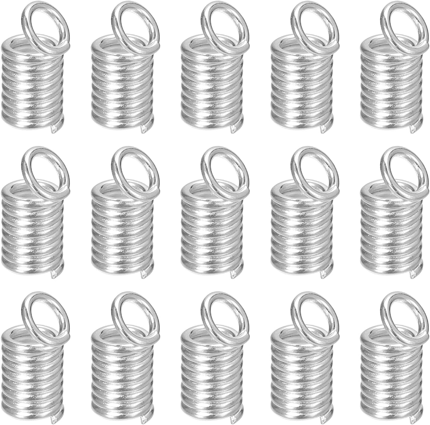 Amazon.com: uxcell 200Pcs Coil Cord Ends, 4x9mm Iron Spring Tube Cap ...