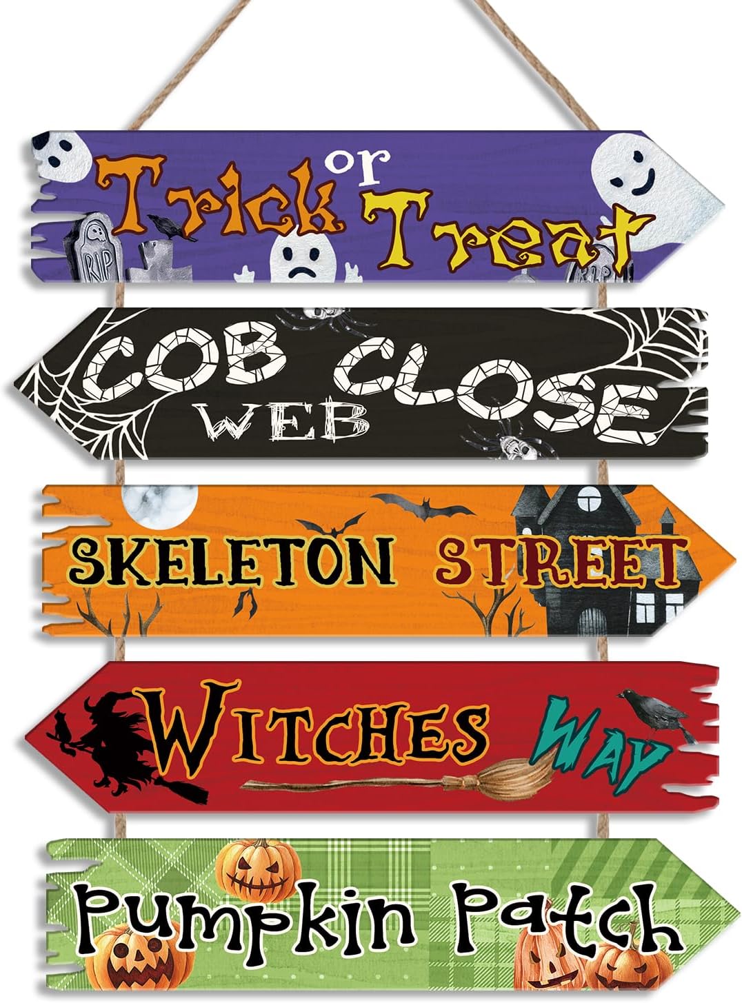 Amazon.com: HLNIUC Vintage Halloween Hanging Decor Indoor, Cute Door ...