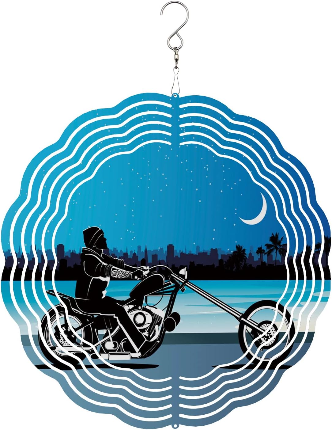 Amazon.com: Dark Night Motorcycle Silhouettes Wind Spinners for Yard ...