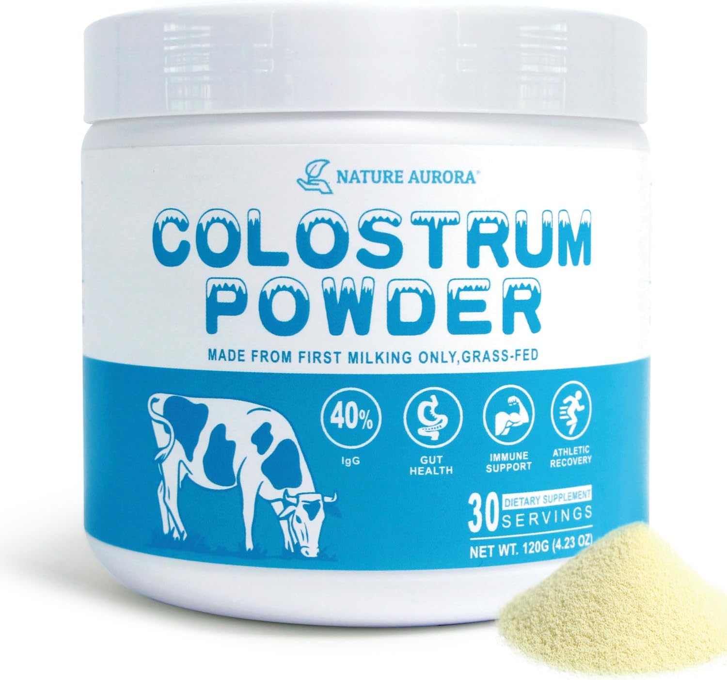 Amazon.com: Bovine Colostrum Powder Supplement for Humans- Over 40% IgG ...