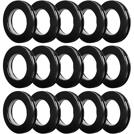 15 Pcs Black Curtain Grommet Kits Inner Diameter 40mm Curtain Grommets ...