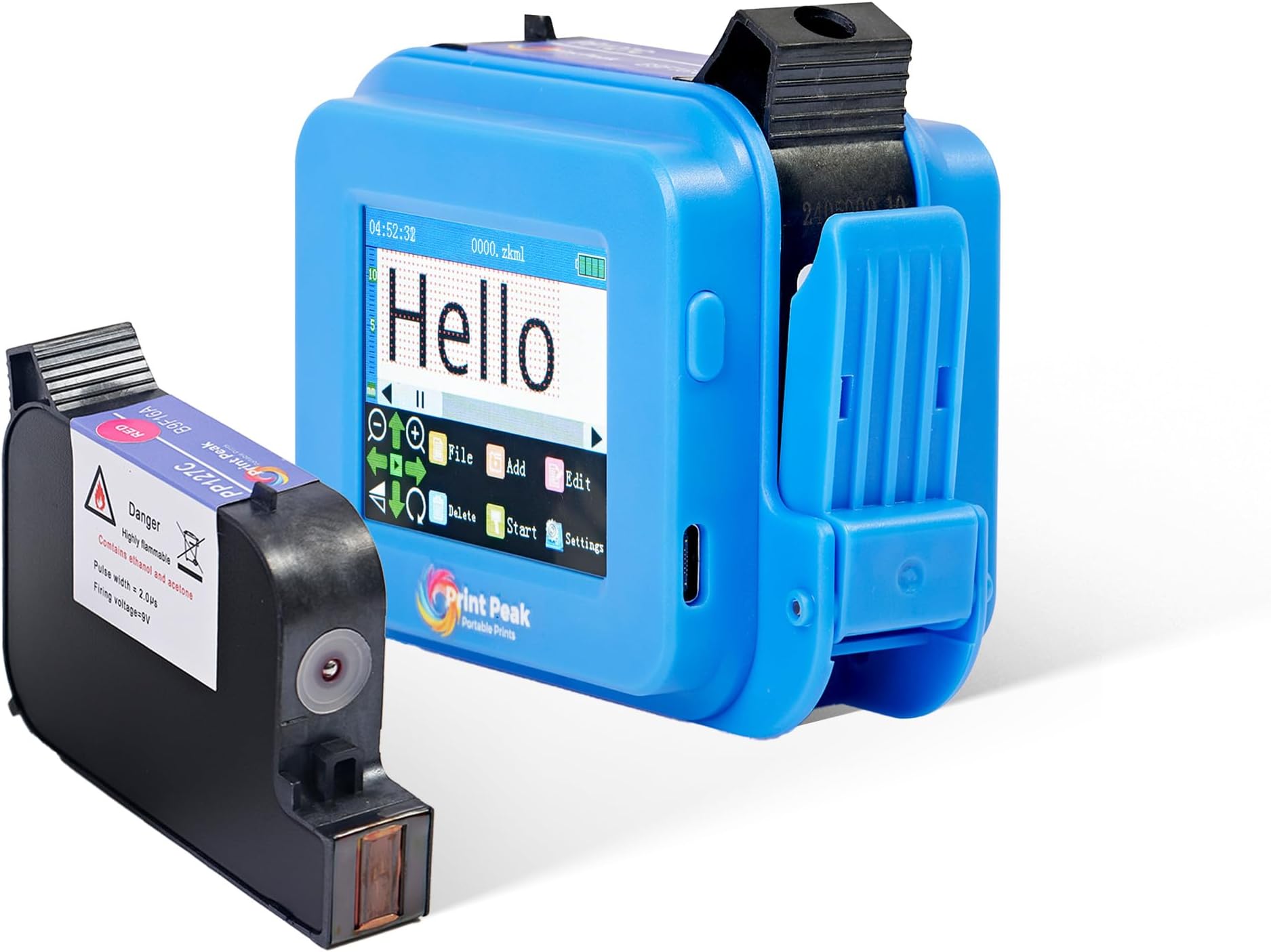 Amazon.com: Print Peak Mini Handheld Printer & Black Ink Cartridge, All ...