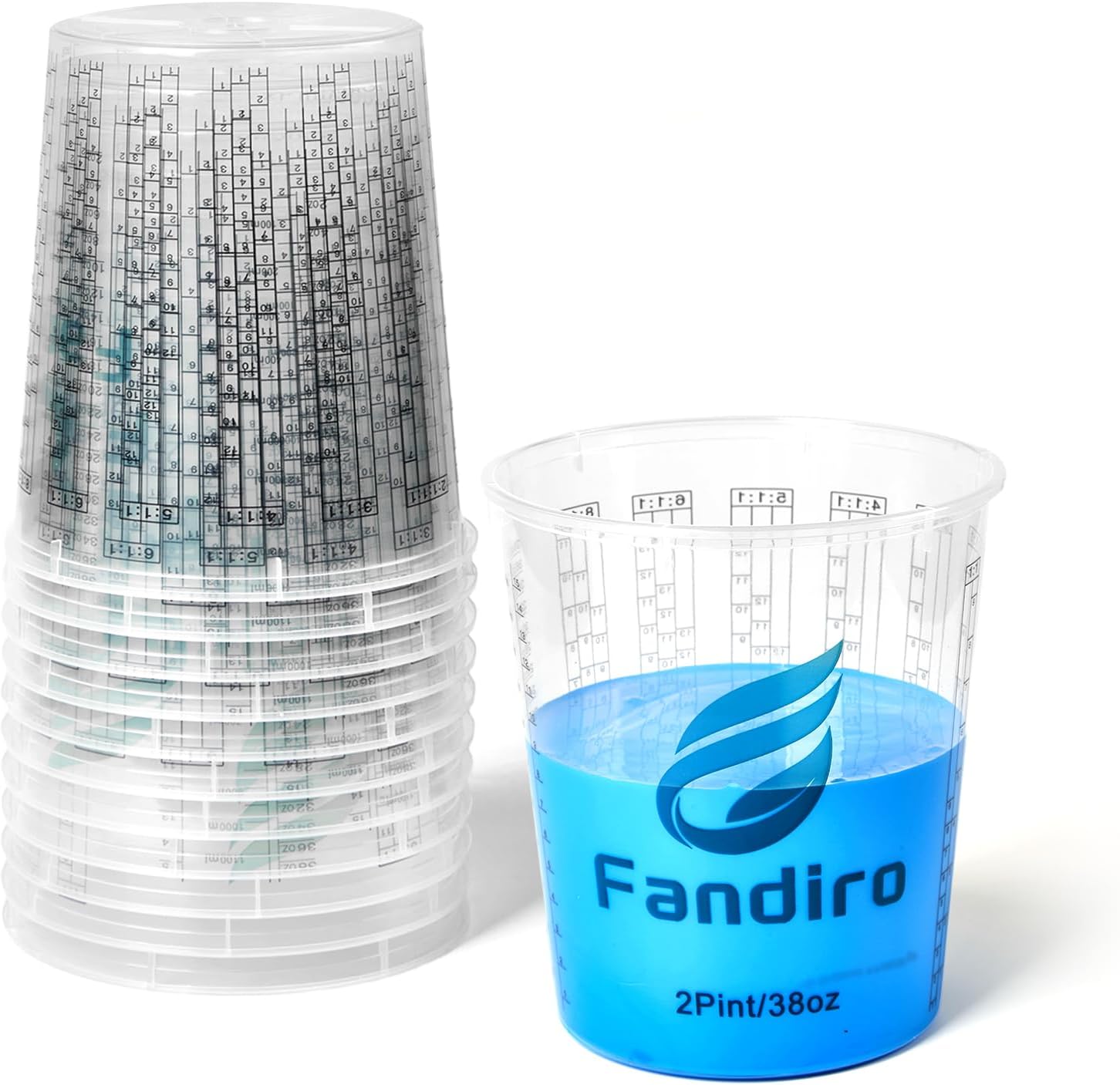 Amazon.com: Fandiro 38-Ounce(12 Pack) Paint Mixing Cups, Accurate ...