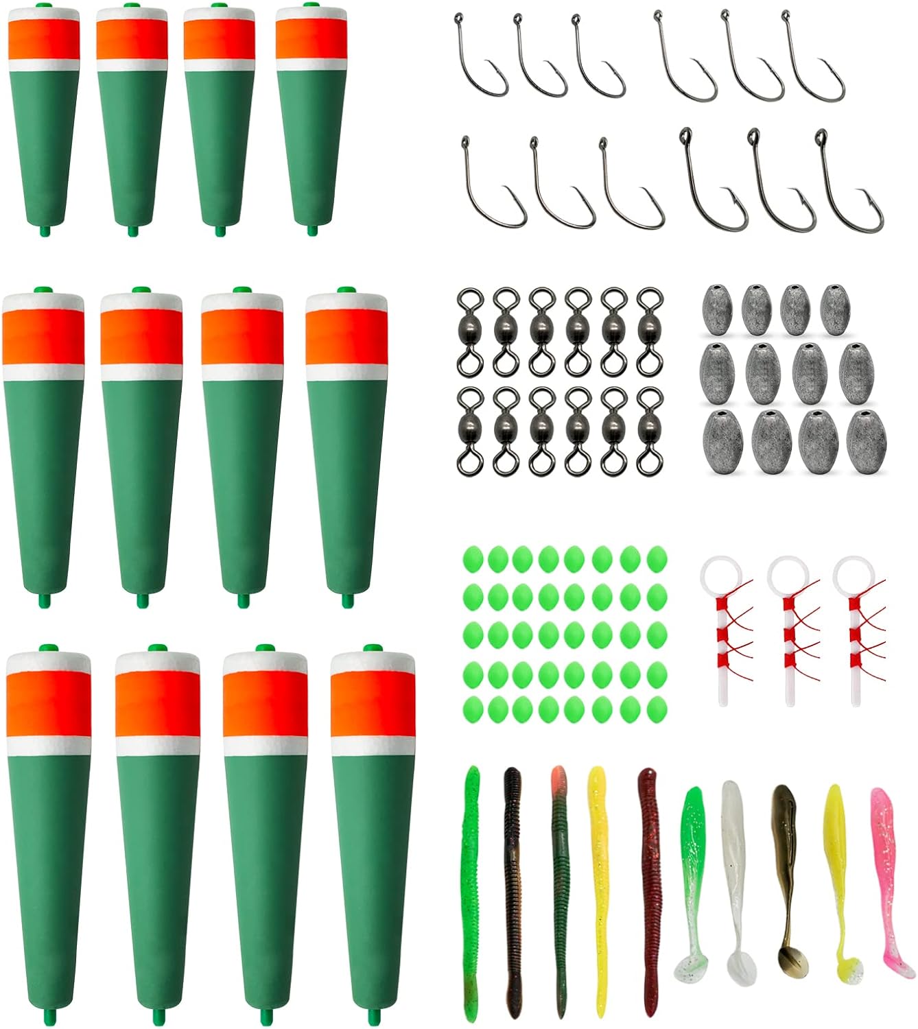 Amazon.com : Fishing Floats Rig Set Fish Sliders Kit 3" 4" 5" Slip ...