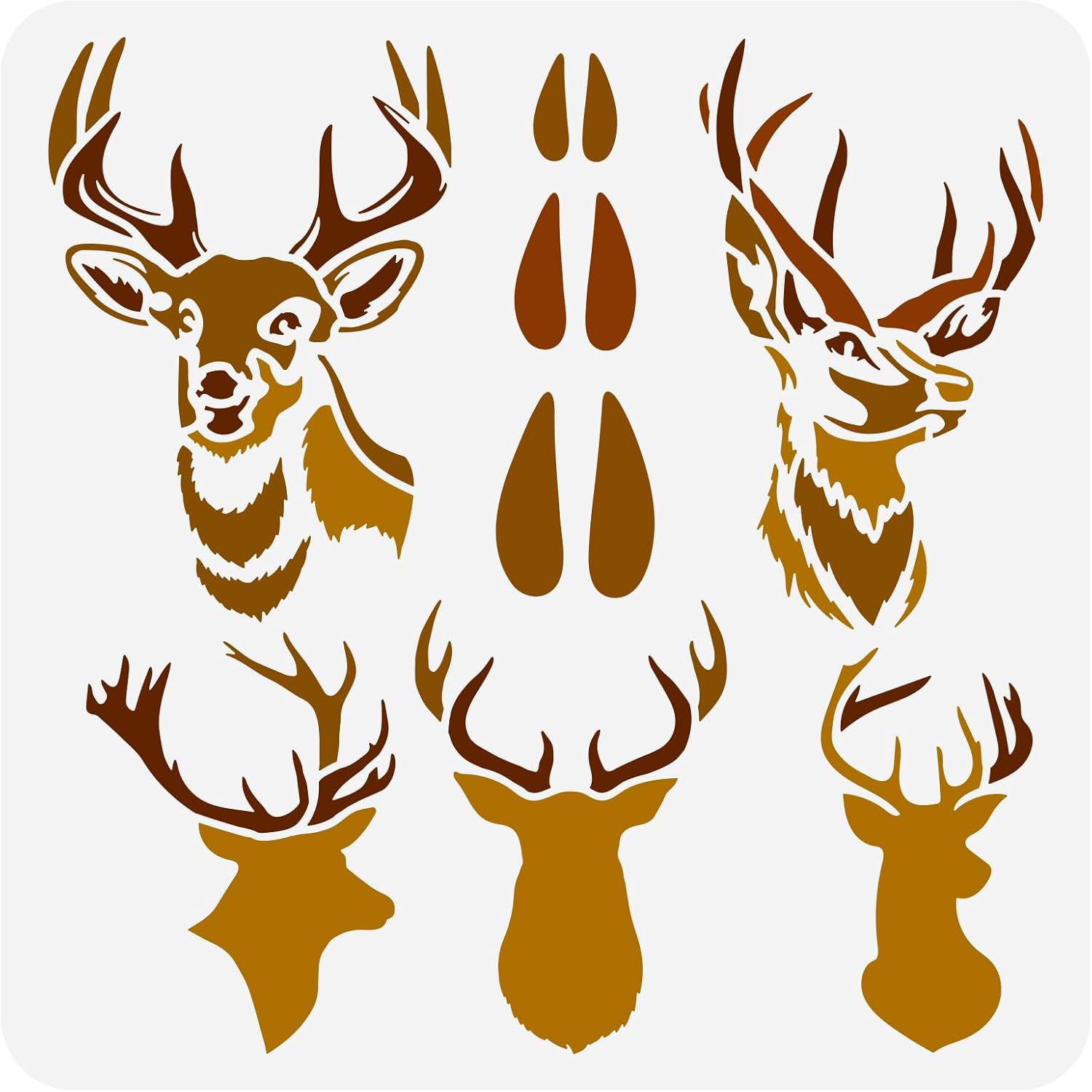 Amazon.com: FINGERINSPIRE Deer Head Painting Stencil 11.8x11.8 inch ...