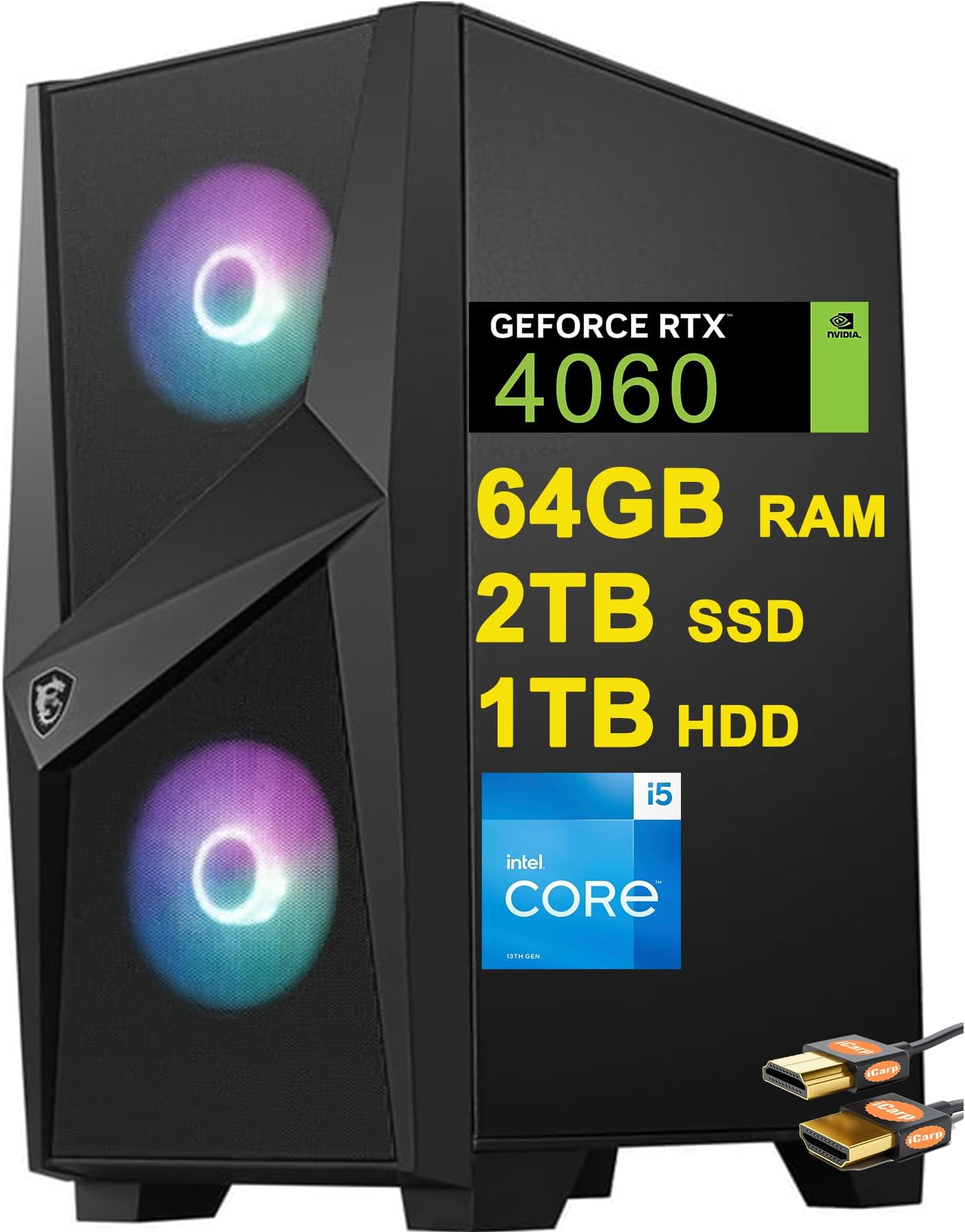 Amazon.com: MSI Codex R Gaming Desktop Intel 10-Core i5-13400F (Beats ...