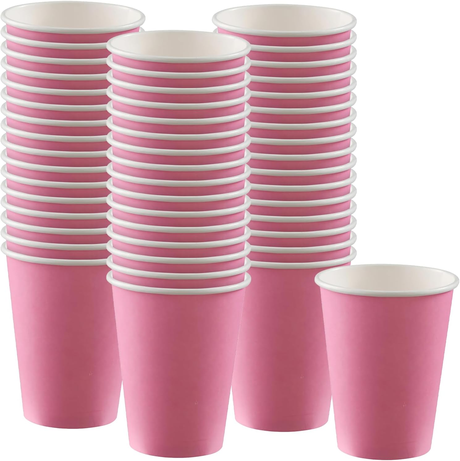 Amazon.com: Vibrant New Pink Paper Cups (Pack of 50) - 12 oz. - Perfect ...