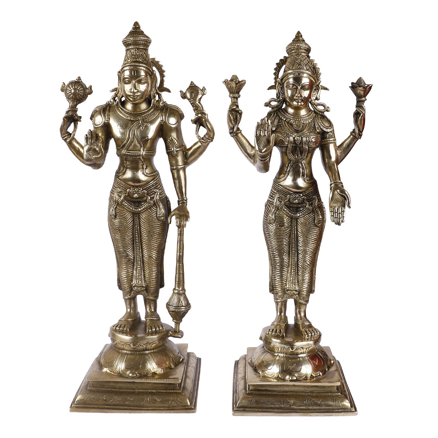 Buy Kartique Brass Vishnu Laxmi Murti Lord Bhagwan Vishnu Narayan ...
