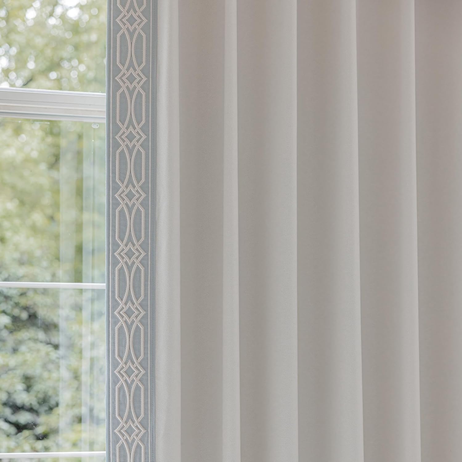 Amazon.com: VisionaryHomeDesign Pearl White Cotton Blend Curtains with ...