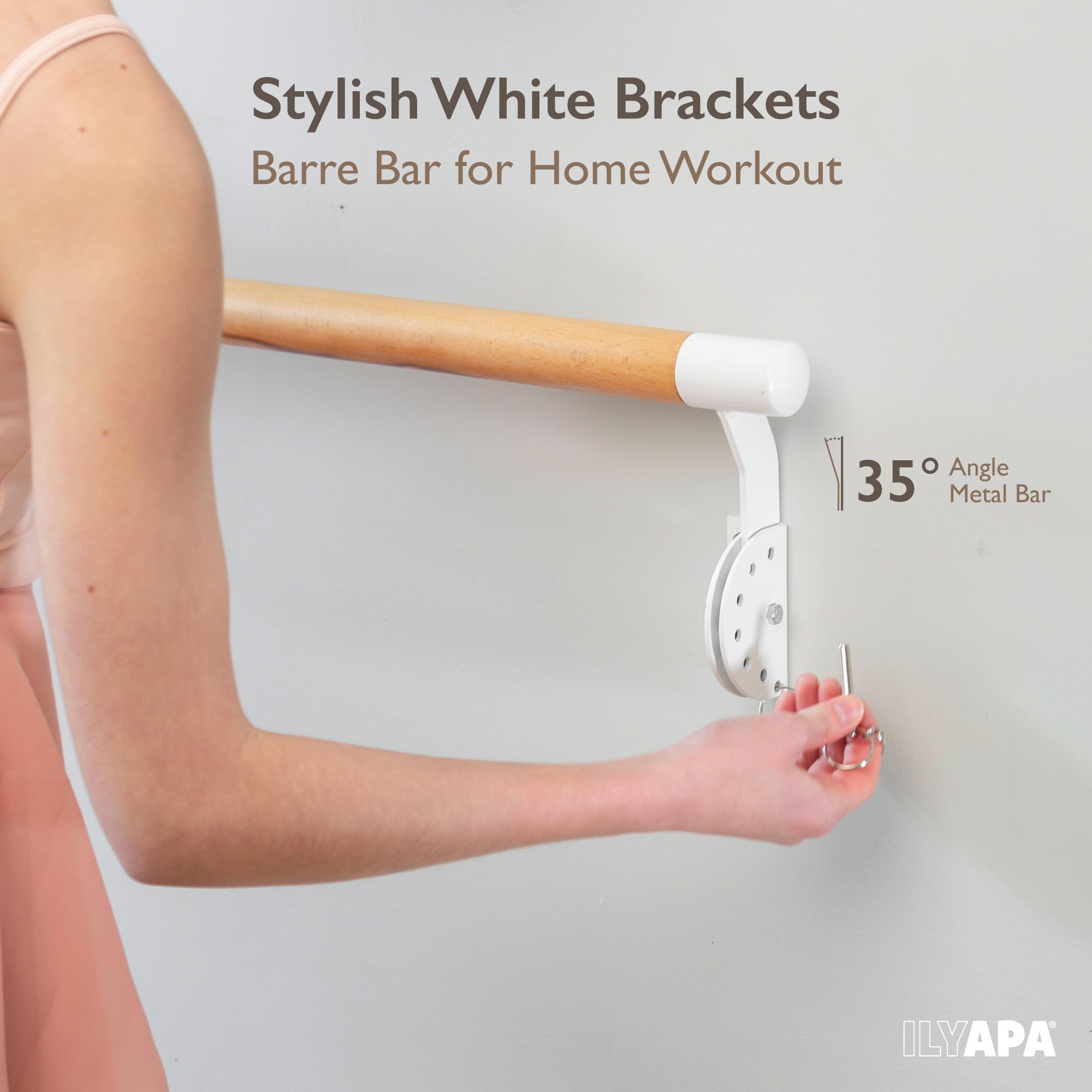 Snapklik.com : Ballet Barre For Home - 3 Ft Wood Adjustable Wall Mount Ballet Bar Dance ...