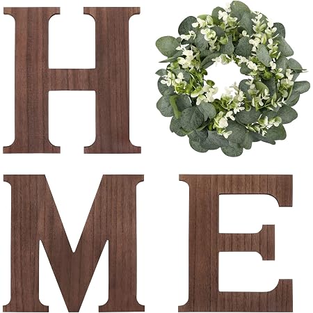 Amazon.com : Wood Home Sign for Wall Decor Wooden Home Letters with ...