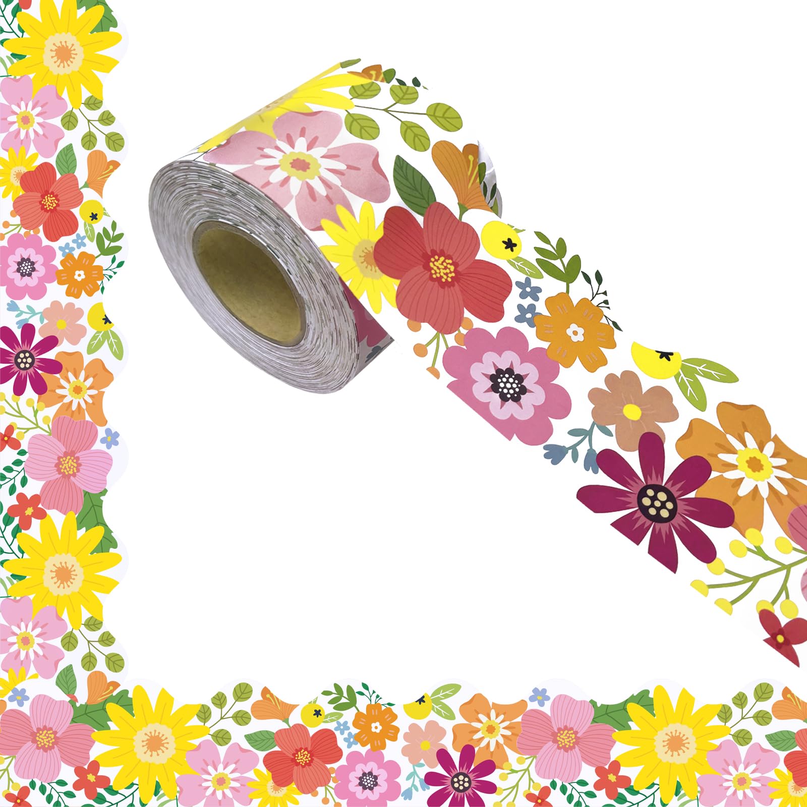 Spring Flower Border 69 Feet Spring Flower Bulletin Board Border ...
