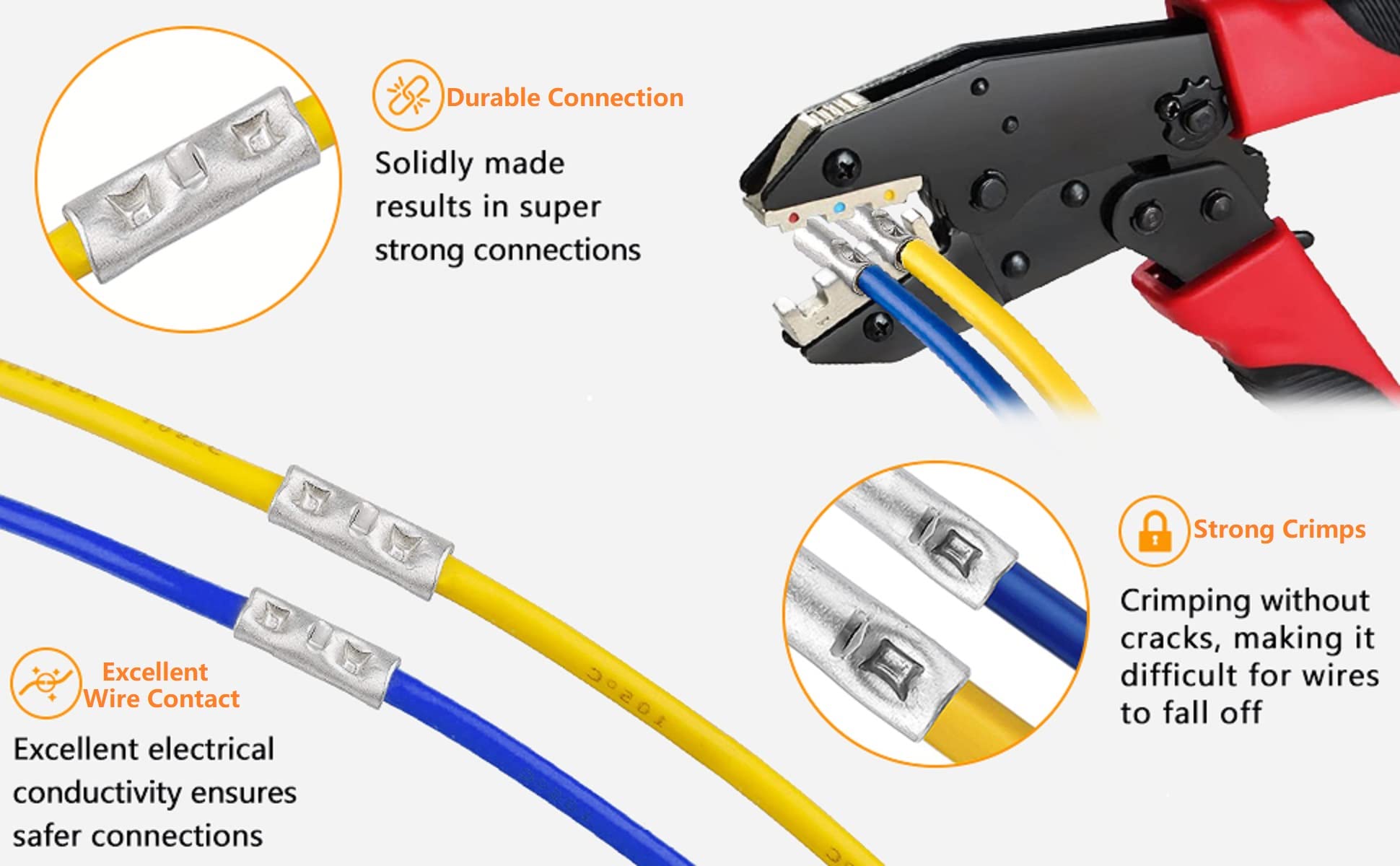 Snapklik.com : 50PCS 6 Gauge Non Insulated Butt Connectors 6 AWG ...