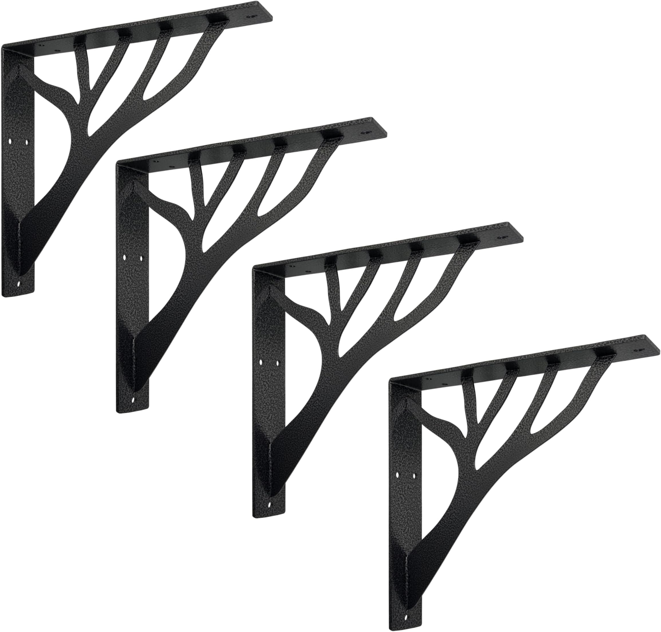 Amazon.com: Black Tree Shelf Bracket for 10" and 12” Shelves – Rustic ...