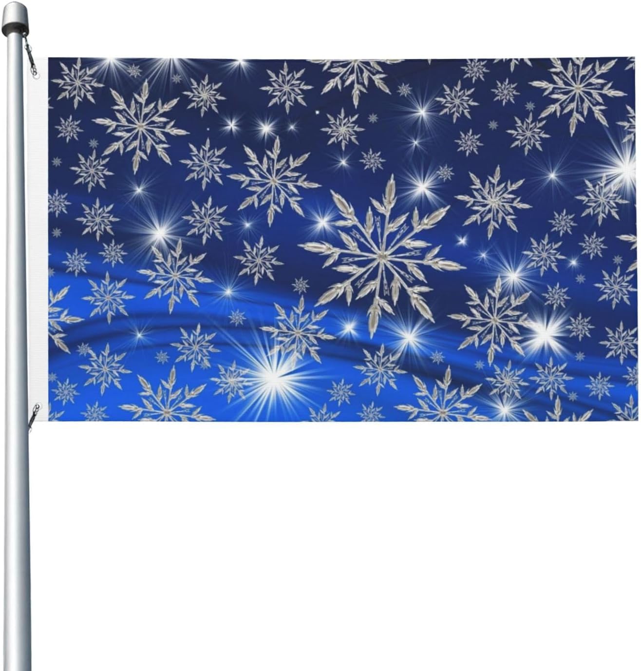 Amazon.com : BOXIMIAO Snowflake Ice Crystal Blue Flag 3x5 Ft Outdoor ...