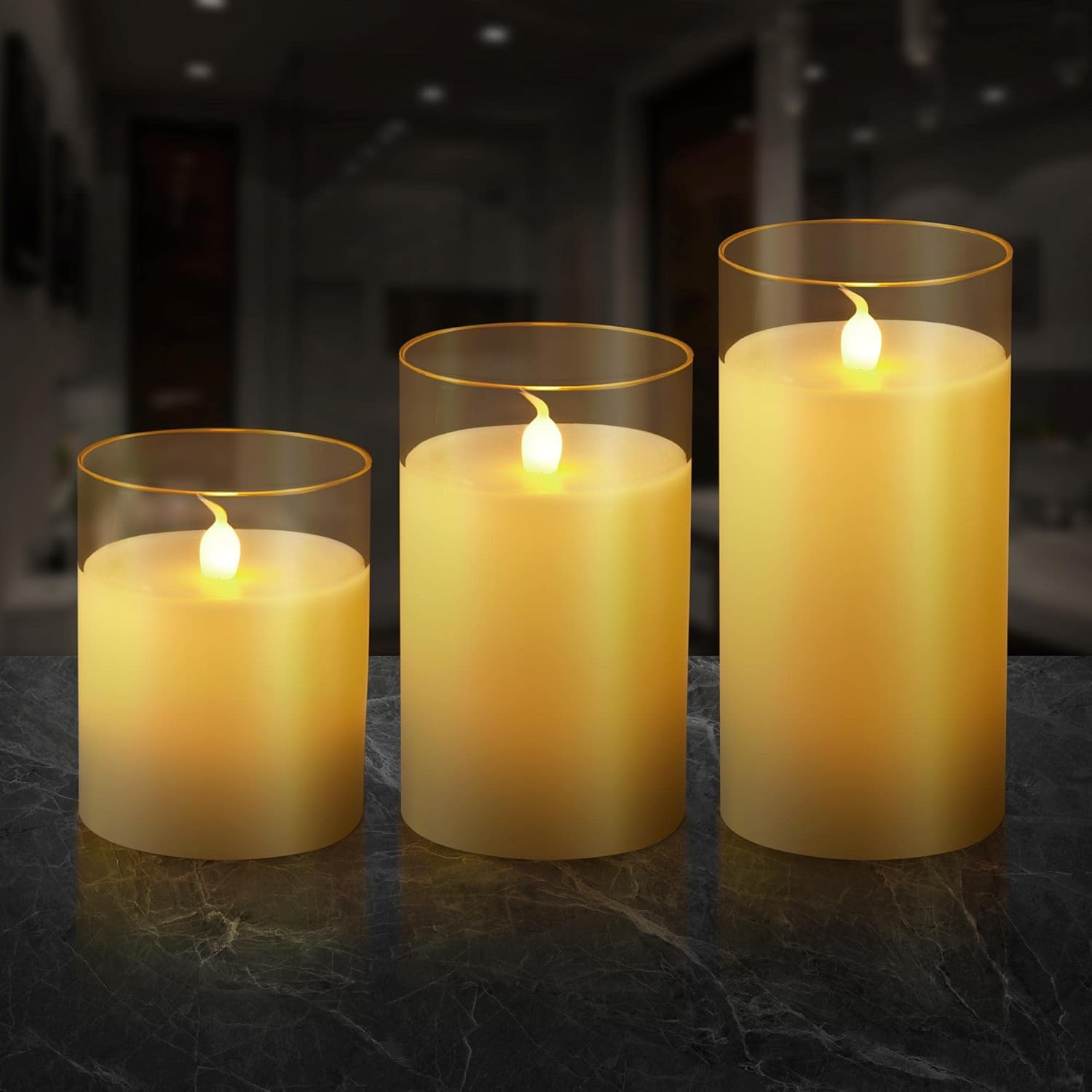 Redlemon Velas LED Decorativas Grandes (3 piezas), Veladoras Eléctricas ...