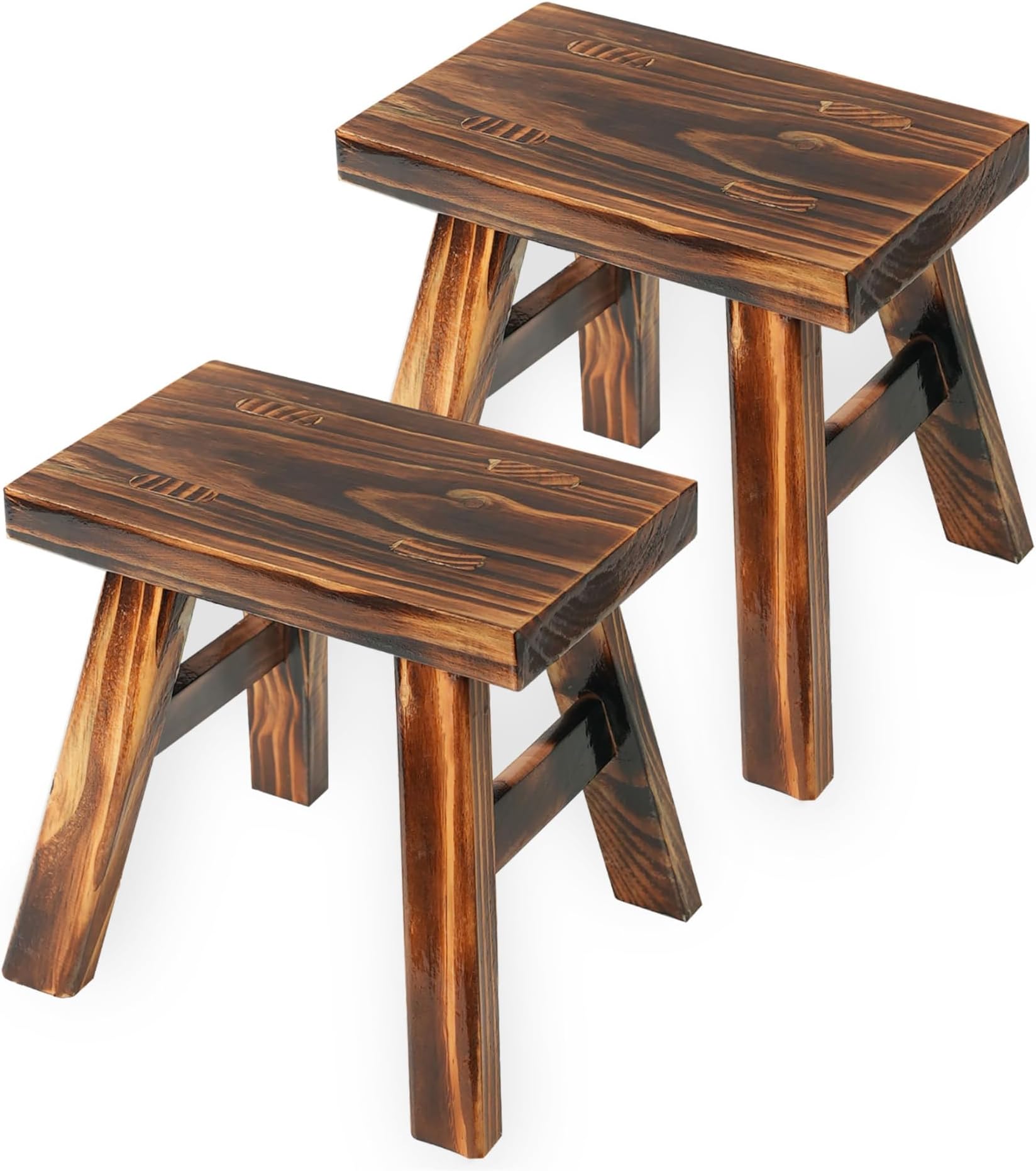 Amazon.com: CONSDAN StoneCreek Solid Wood Child Stools (2 Pack), Sturdy ...