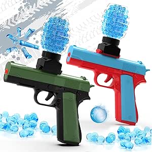 Amazon.com: QOGELY 2 Pack Gel Ball Blaster Guns, Small Manual Splat ...
