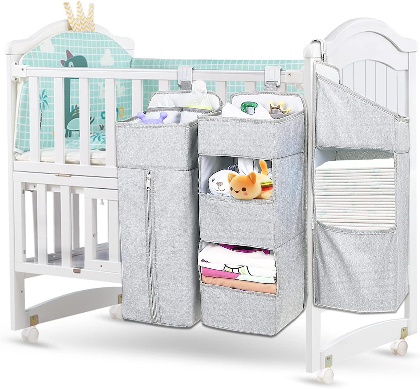 Amazon.com: Llama Bella Premium Nursery Organizer | Hanging Diaper ...