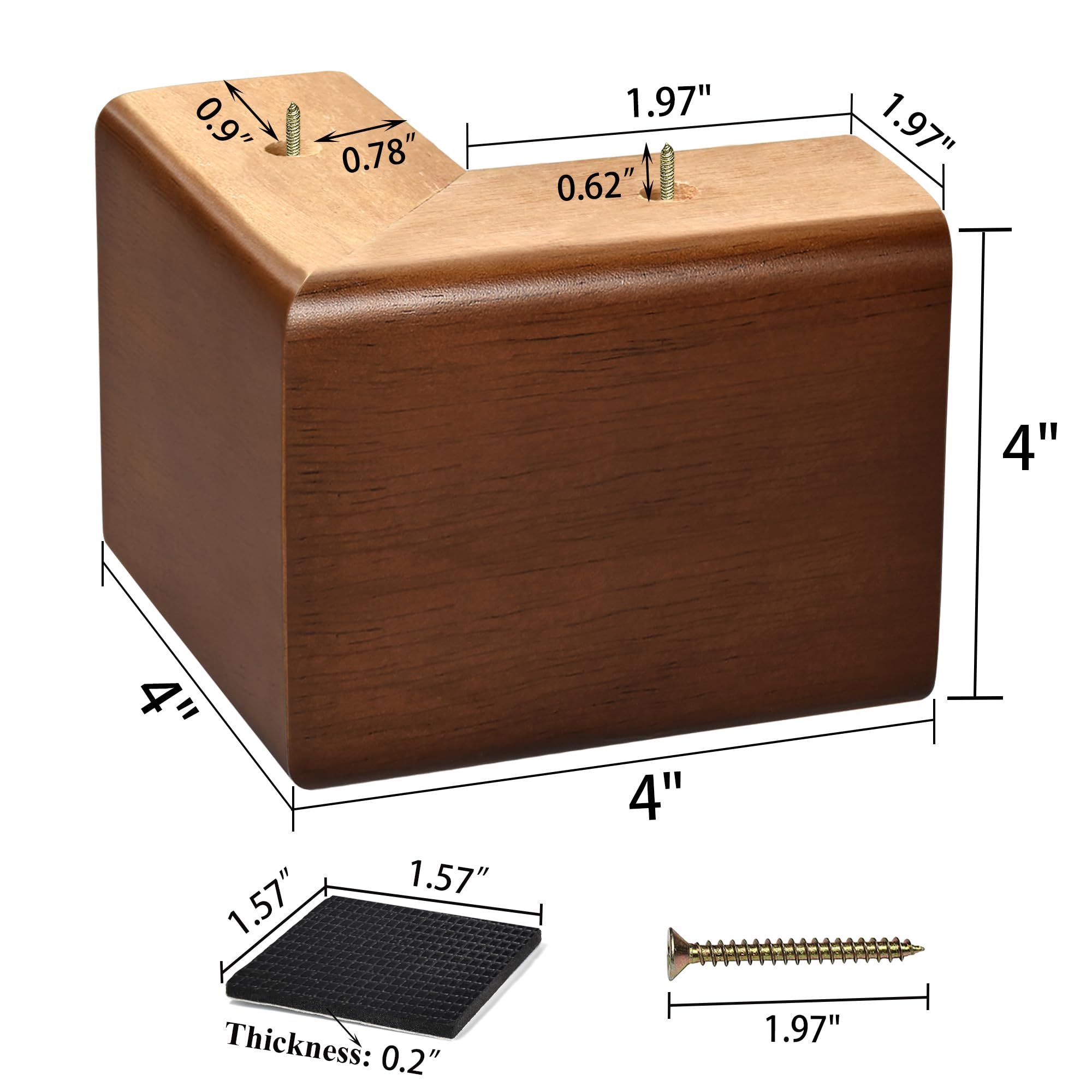 Snapklik.com : Solid Wood Legs For Furniture, L-Shaped Bed Risers ...