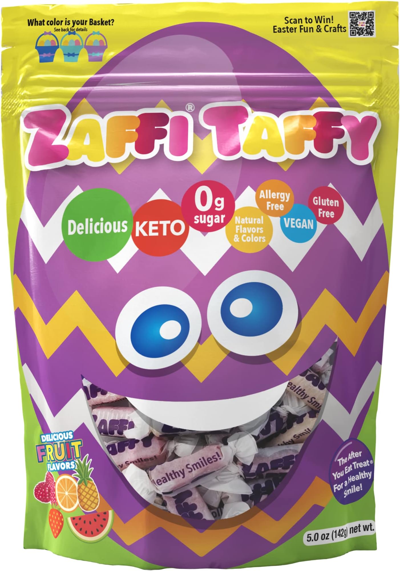 Amazon.com : Zaffi Taffy Easter Fruit Variety 5.2oz (Egg) - Easter ...