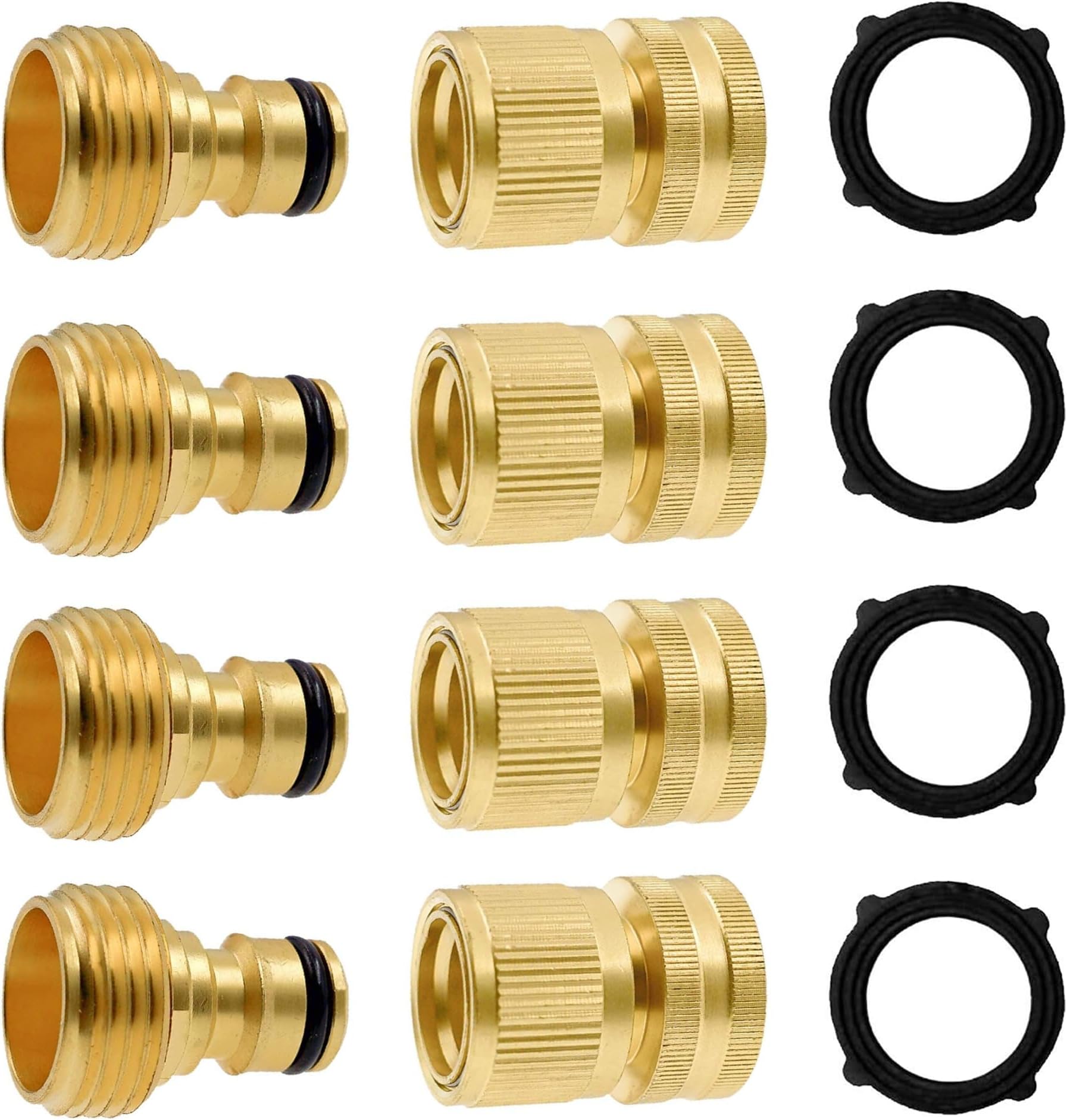 Amazon.com: (4 Set) Garden Hose Quick Connector, 3/4 Inch Male and ...