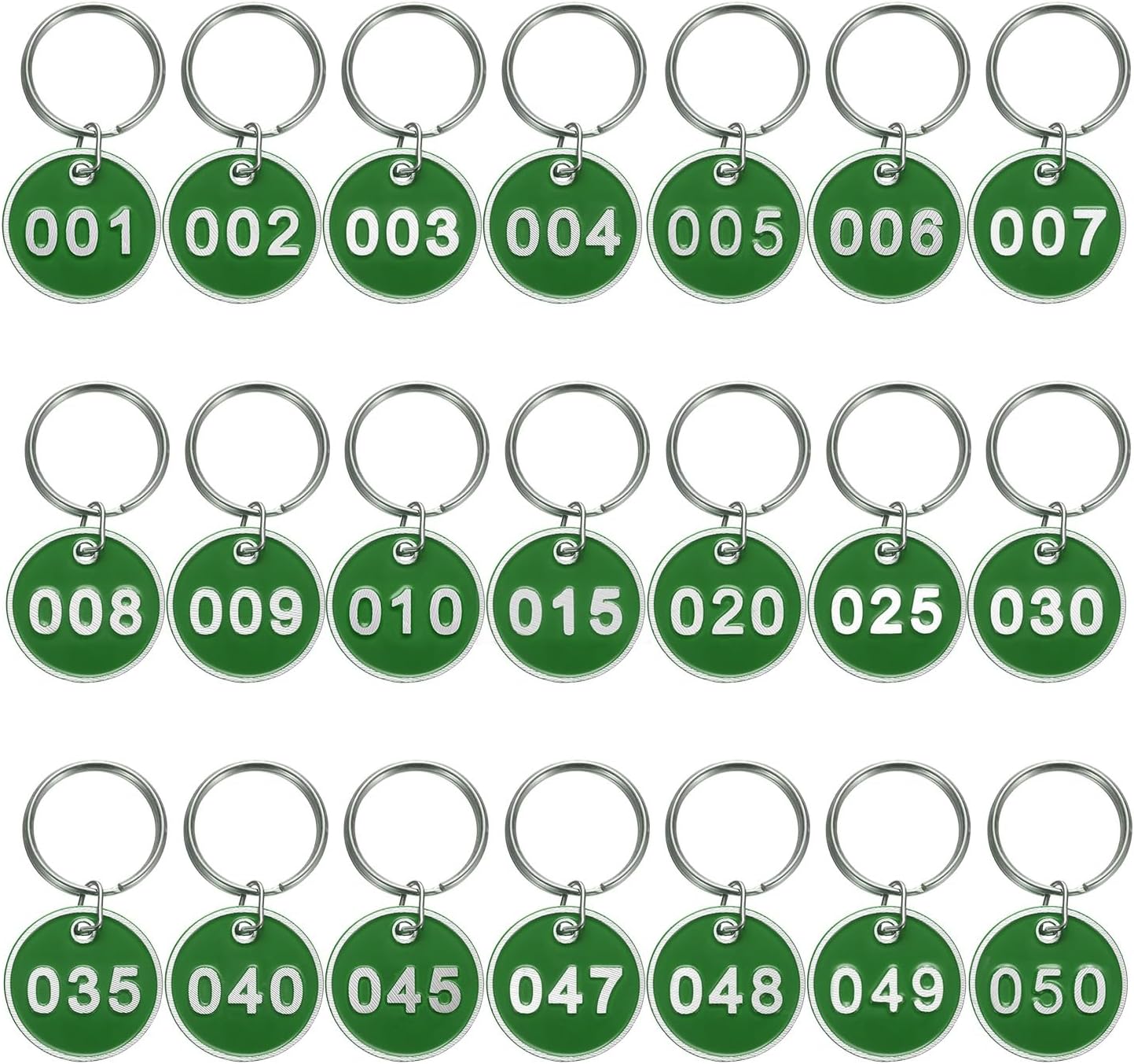Amazon.com : uxcell Number Key Tags 1-50, 30mm Round Aluminum Metal ...