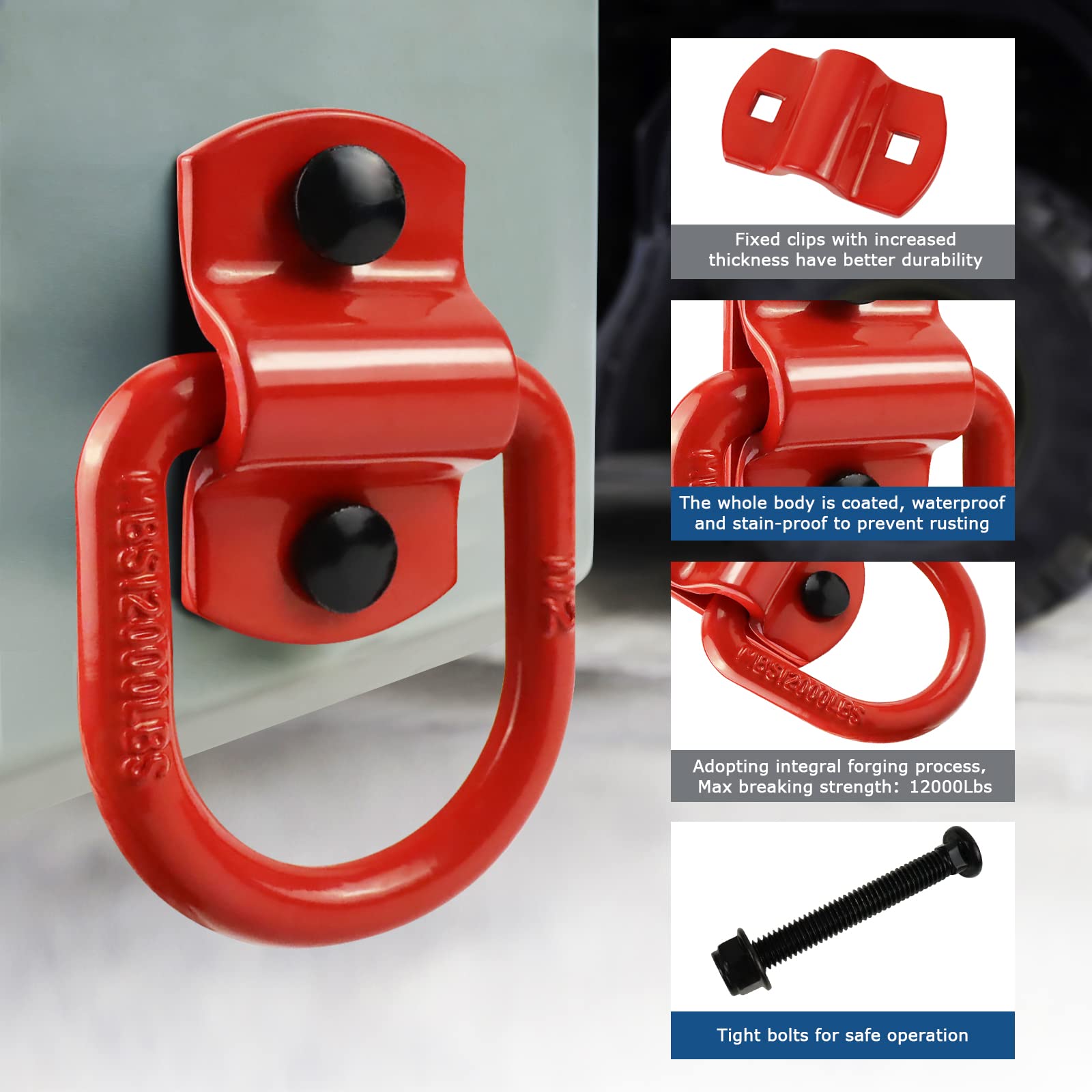 Snapklik.com : QYMOPAY 1/2" Trailer Tie-Down Anchor D-Ring Heavy Duty ...