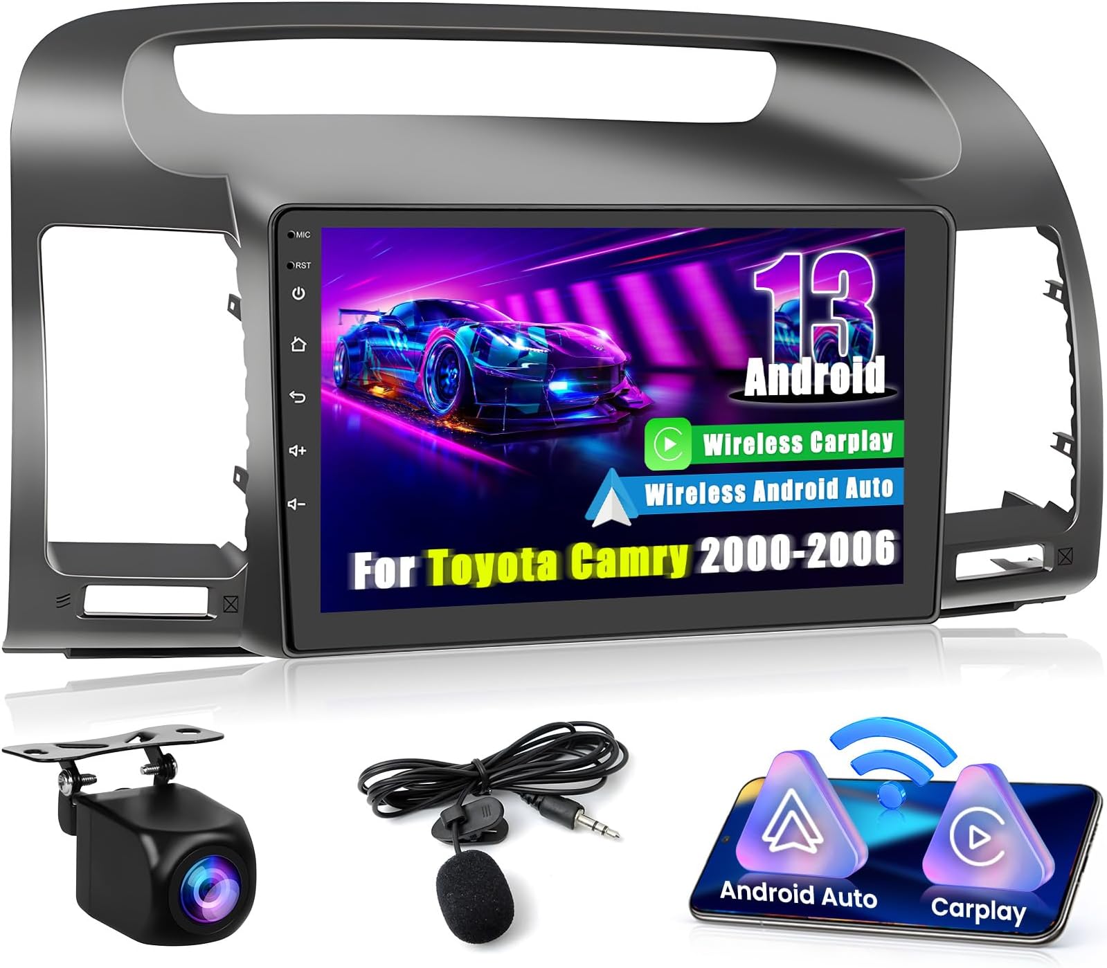 Amazon.com: [2G+64G] Android 13 Car Radio for Toyota Camry 2000 2001 ...