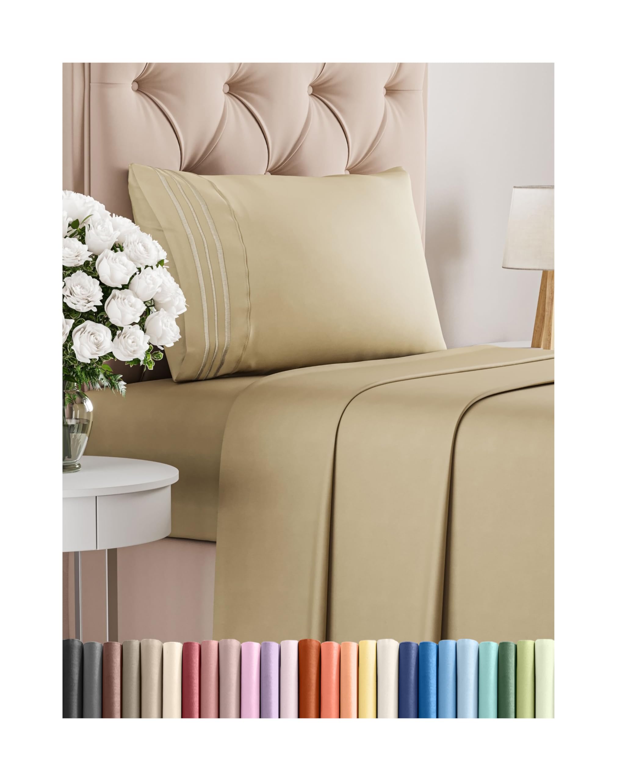 Amazon.com: Twin Size 3 Piece Sheet Set - Comfy Breathable & Cooling ...