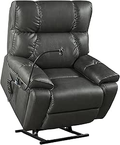 Amazon.com: ROYALSON Faux Leather Recliner Chairs for Adults Elderly 180° Lay Flat Heavy Duty ...