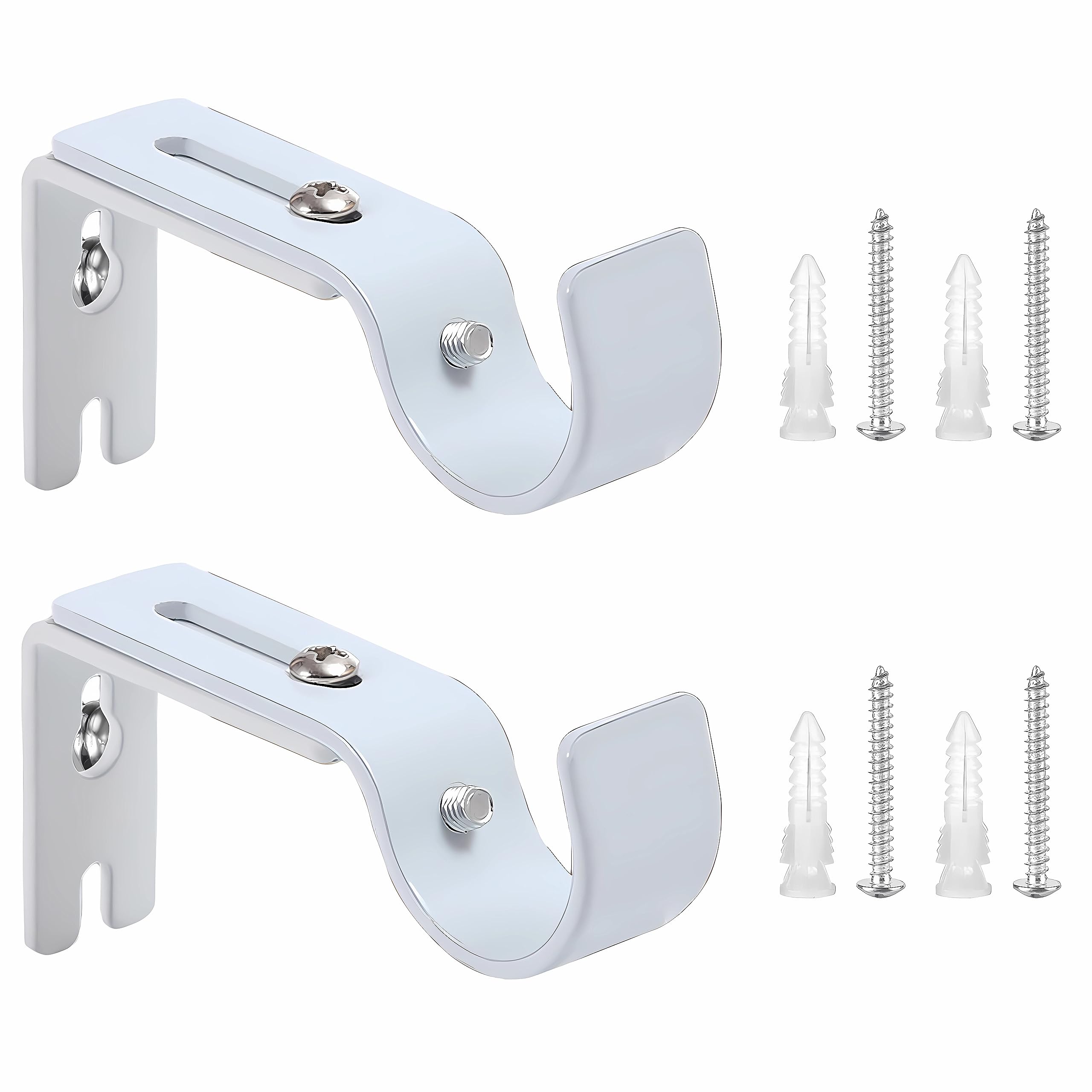 【2 Pack】Adjustable Curtain Rod Brackets Set, 2Pcs Adjustable Heavy Duty ...