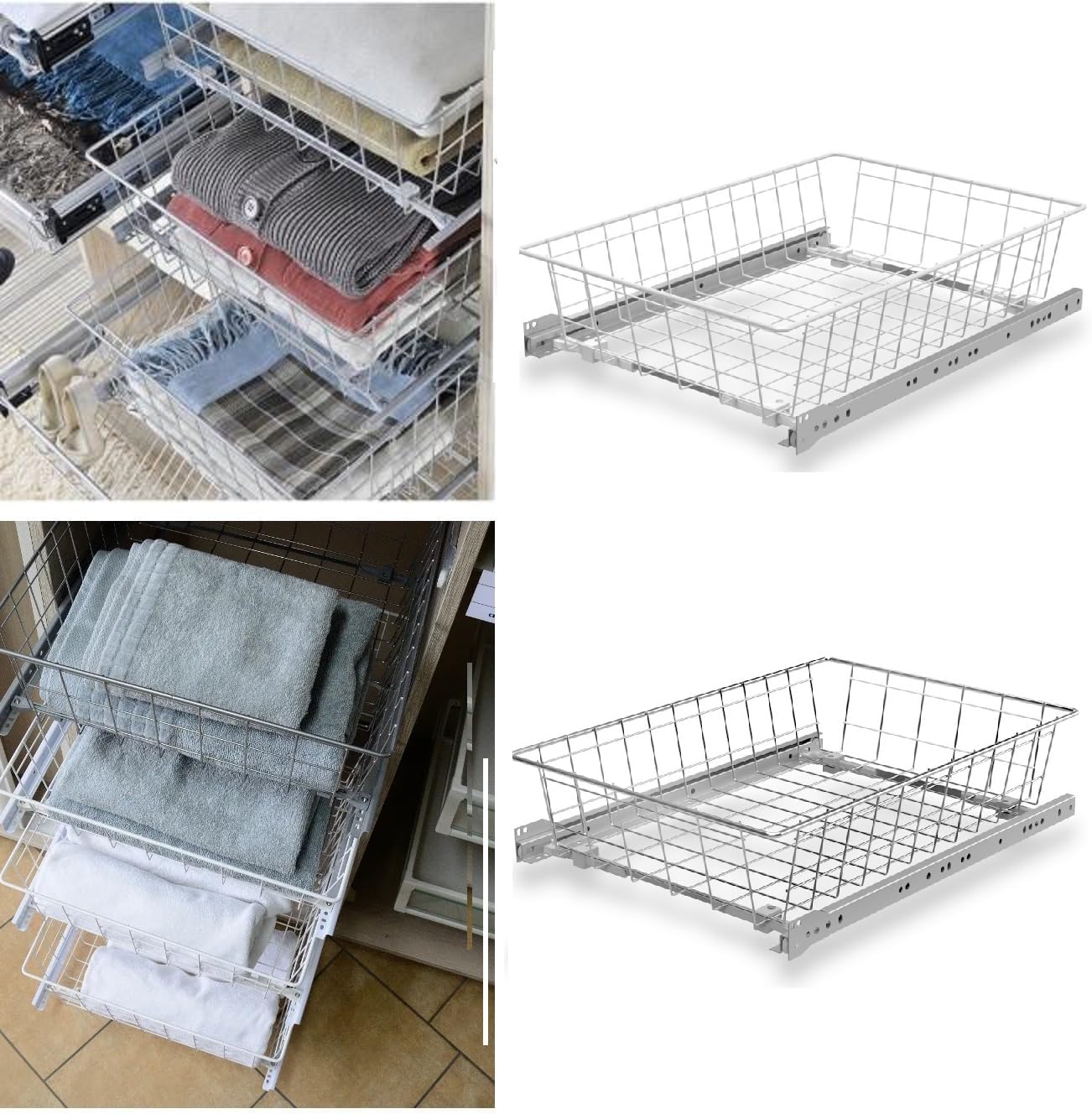 Amazon.com: Stolmet MD Pull-Out Wire Basket Drawer with Roller Runners ...