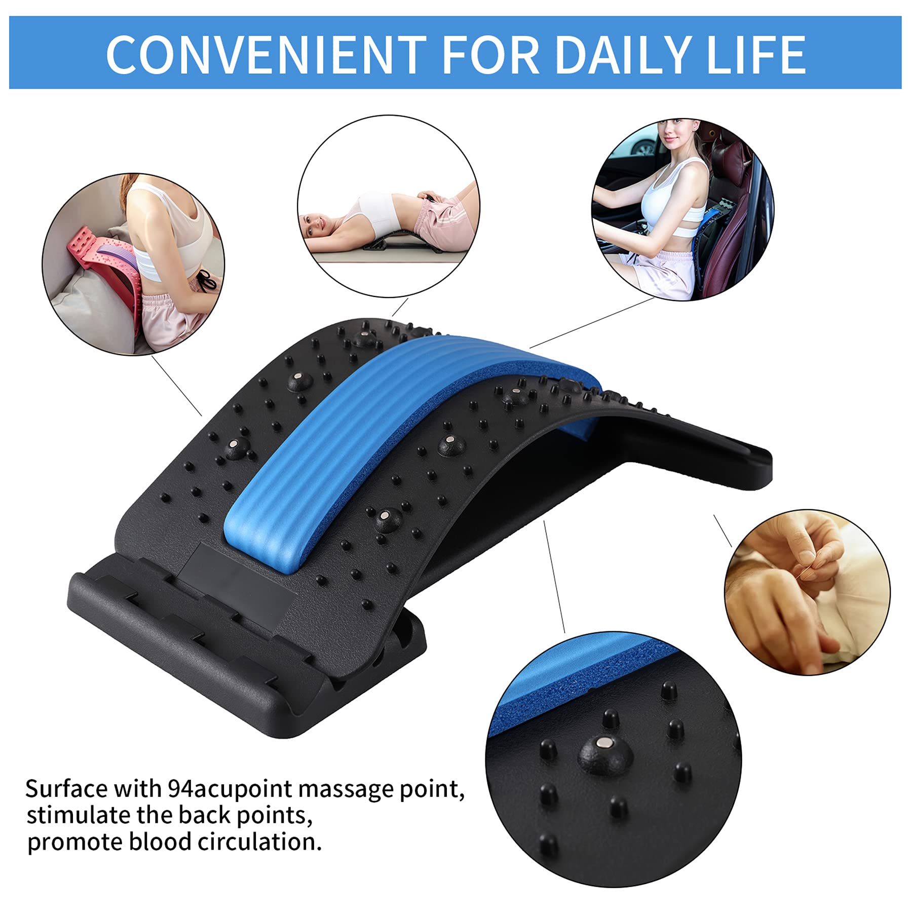 Buy Spine deck Back Stretcher Multi-Level Lumbar Support Stretching ...