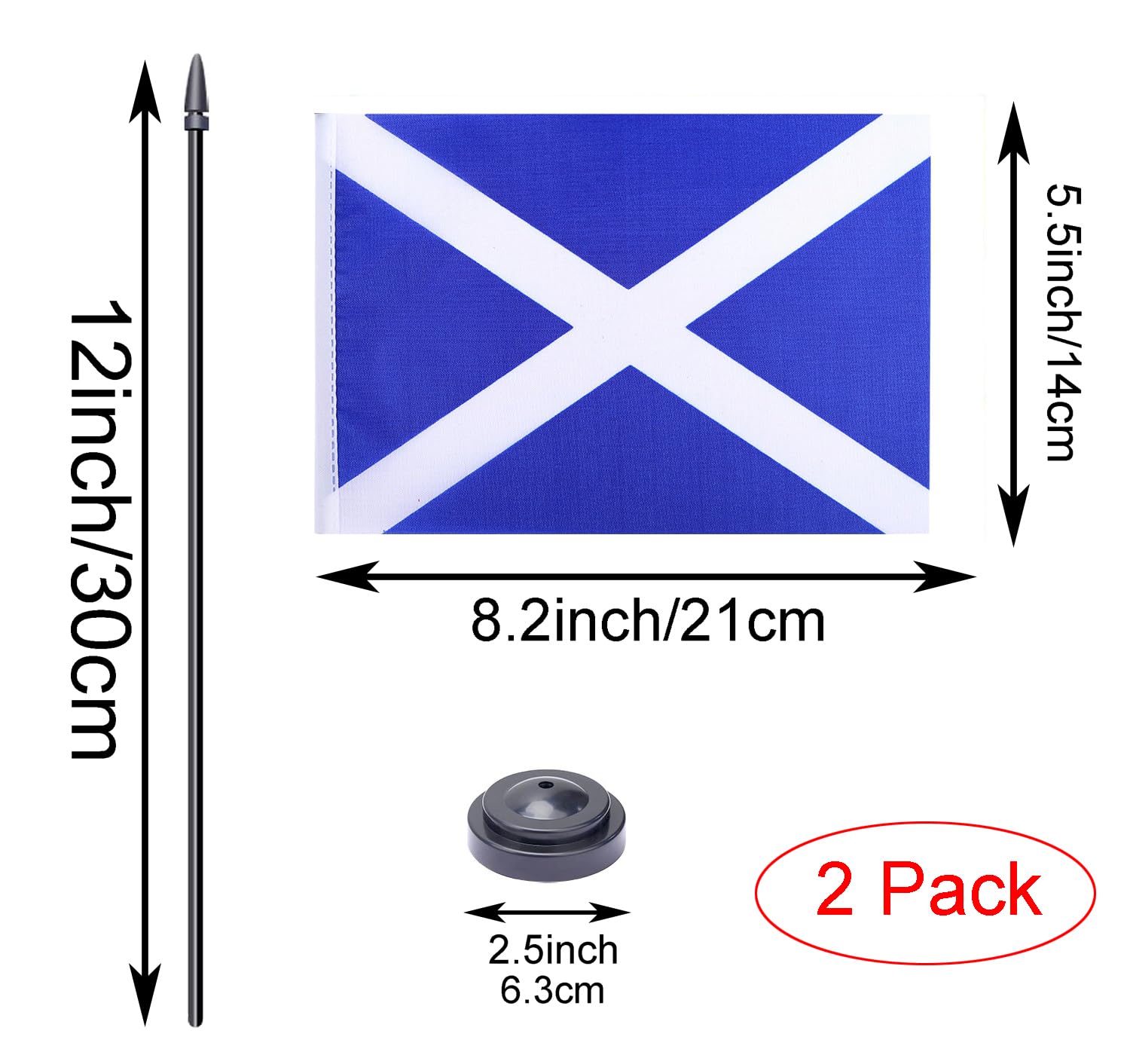 Snapklik.com : WXTWK 2 Pack Scotland Flag Scotland Deluxe Desk Flag Set ...