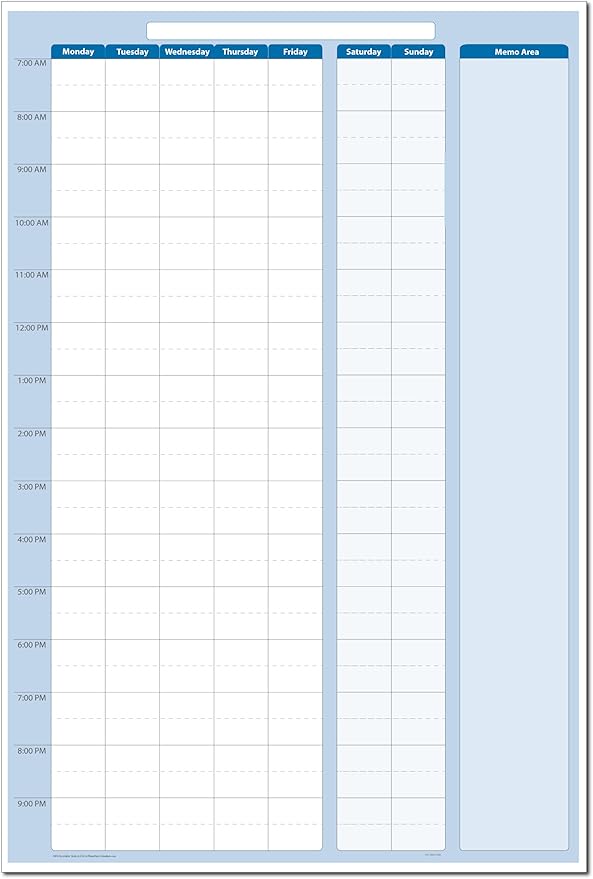 Amazon.com : 7-Column 14-Hour Time Slot Sky Blue Small Business Job ...