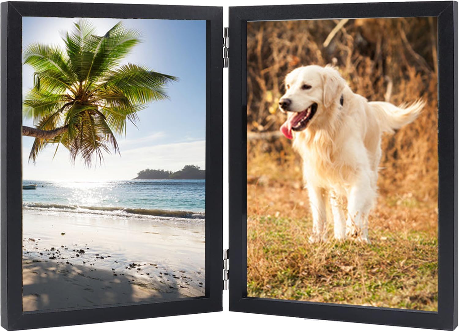 Tinkeps Double Photo Frame 7x5, Hinged Folding Picture Frames 7x5 for ...