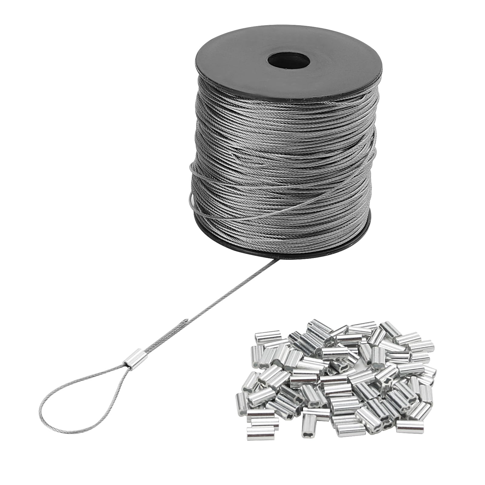ZEONHAK 1mm Wire Rope, 400ft/122m Stainless Steel Sire Spool, Length ...