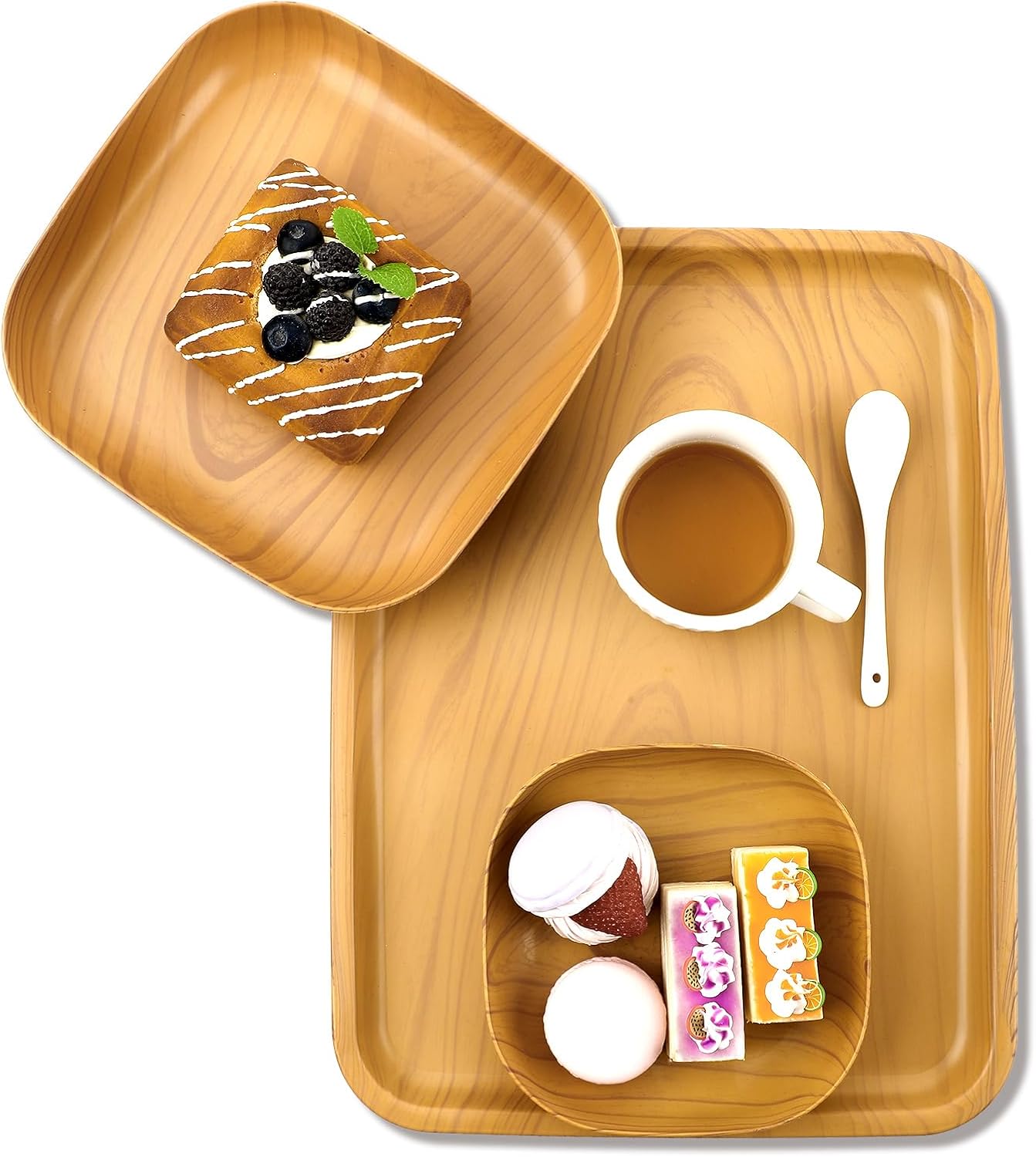 Fuyamp 3 Pcs Trays for Food Serving, Serving Tray, Set of 3 Plastic ...