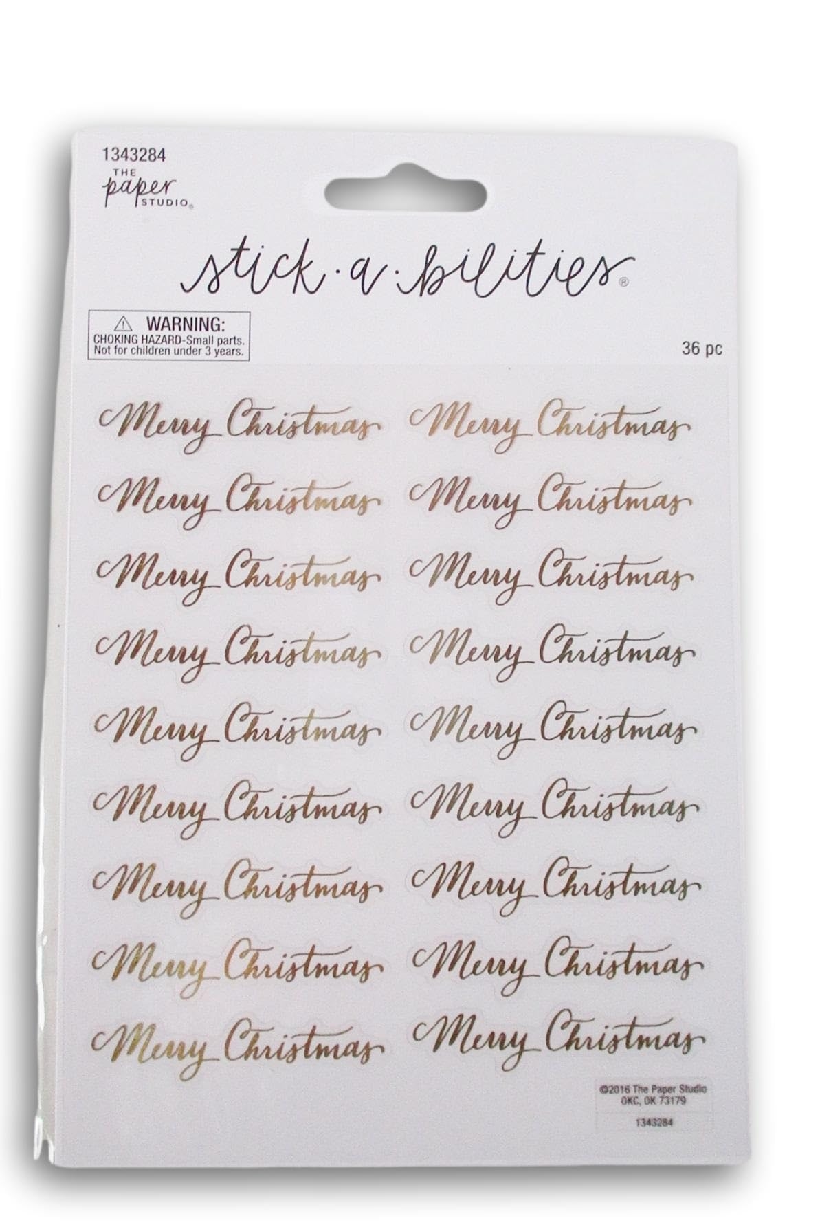 Christmas Gold Foil Script ''Merry Christmas'' Stickers - Foil Adhesive ...