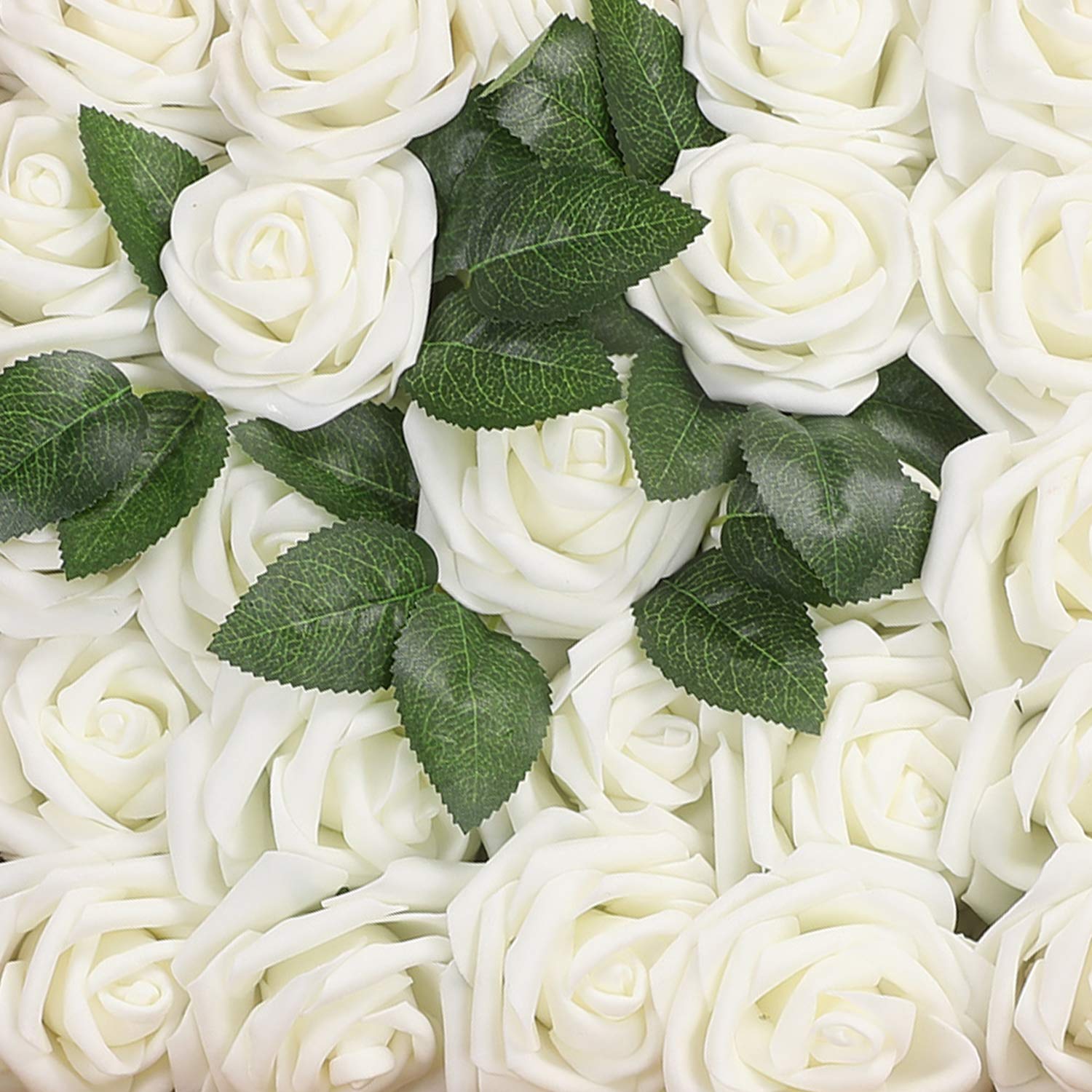 Snapklik.com : Artificial Flowers Roses 25pcs White Roses Wedding ...