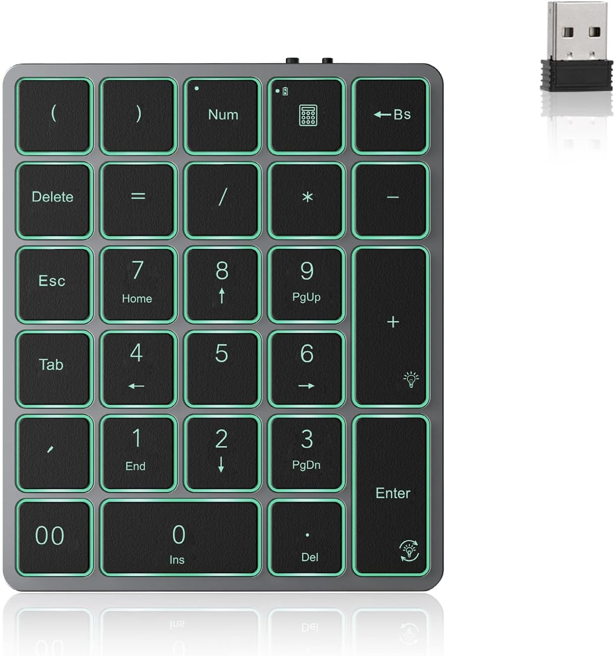 ASHU 2.4G Wireless USB Numeric Keypad Backlit with 27 Keys, Cordless ... ASHU 2.4G Wireless USB Numeric Keypad Backlit with 27 Keys, Cordless ...
