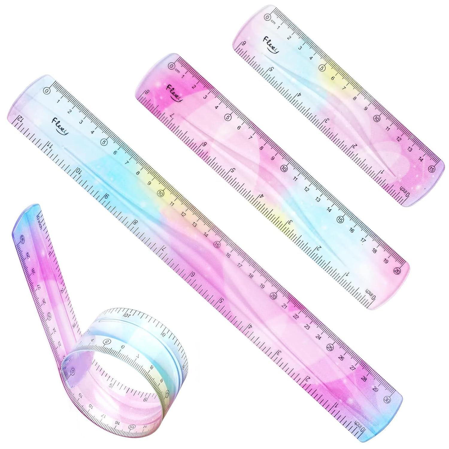 3 Pièces Regle, Regle Pliable, Regle 30/20/15cm Flexible Set Règle ...