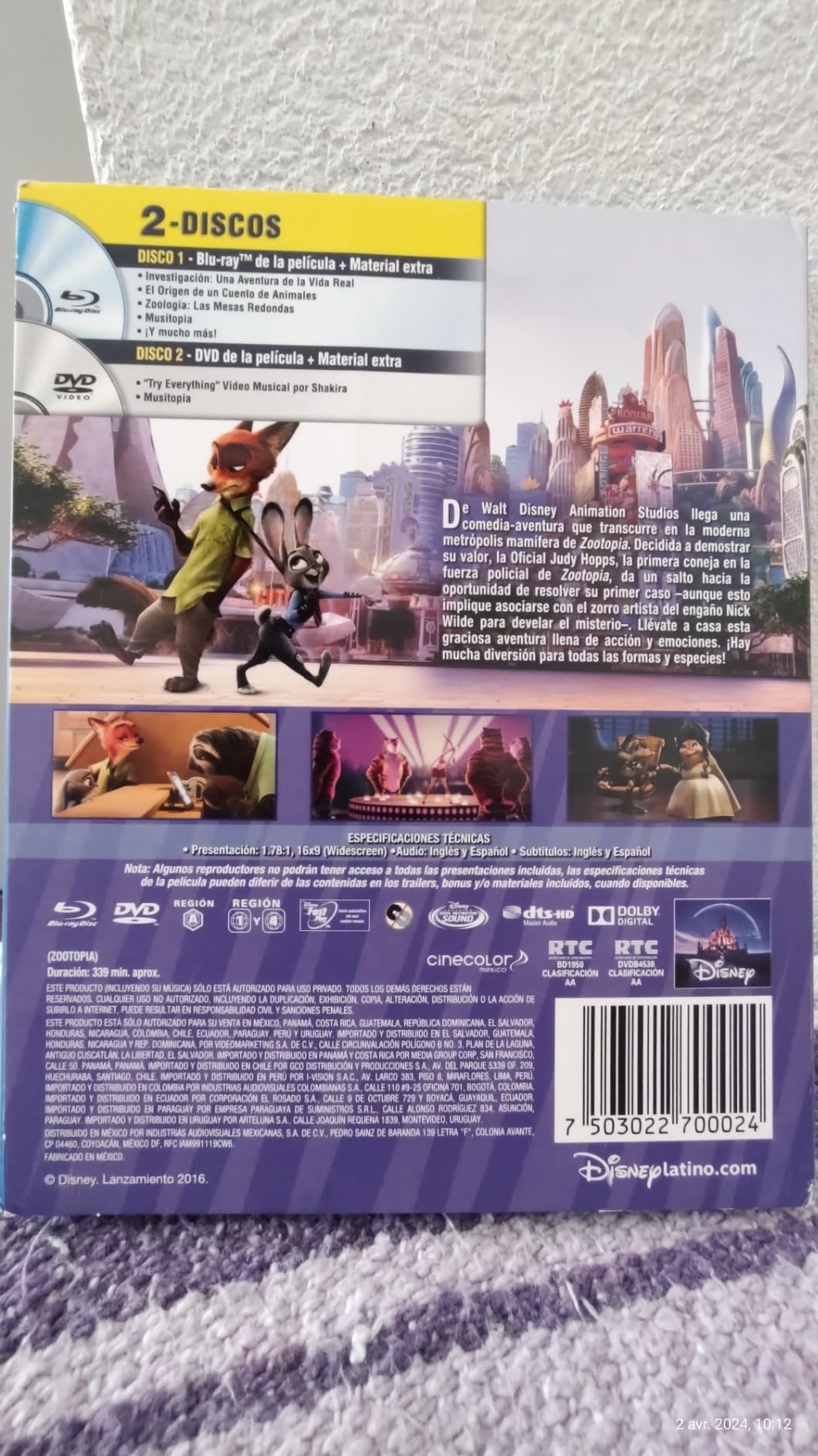 Zootopia [Blu-ray] : animada, Byron Howar: Amazon.com.mx: Películas y ...
