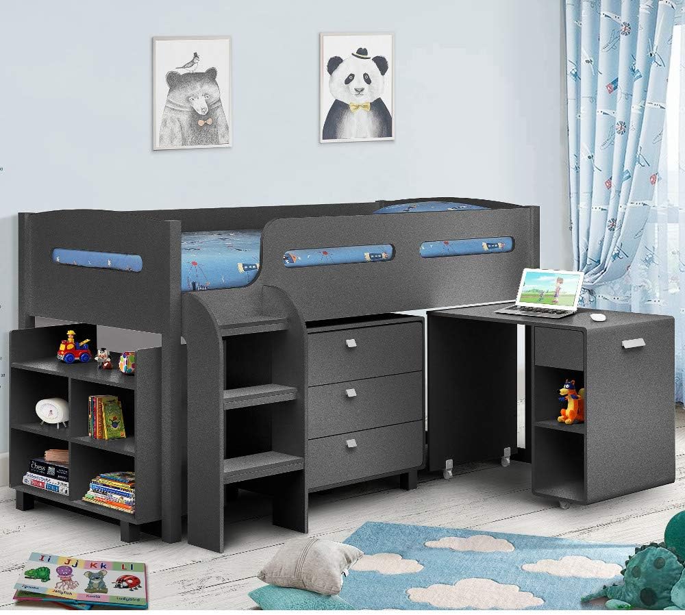 Modern and Funky Kids Bunk Bed with Built-in Storage and Ladder System ...