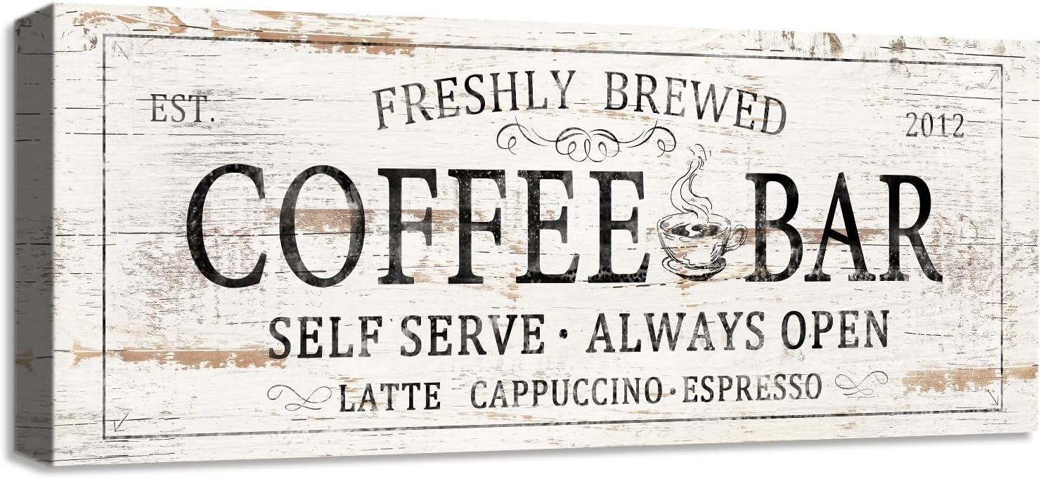 Amazon.com: VILIGHT Farmhouse Coffee Bar Sign - Love Is Brewing - 16" x ...