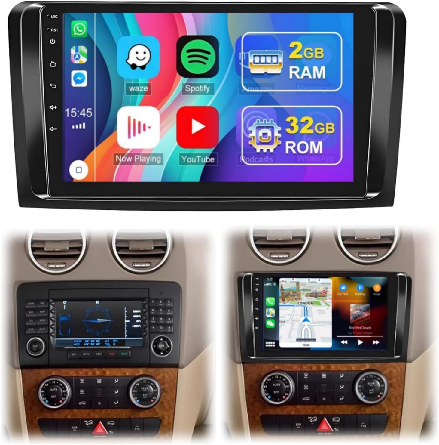 Amazon.com: Car Stereo for Mercedes Benz GL ML ML280 ML350 ML500 GL320 ...